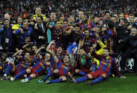 Fc Barcelona Players Staff Celebrate Winning Editorial Stock Photo ...