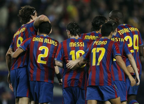 Zlatan Ibrahimovic Barcelona Far Left Celebrates Editorial Stock Photo ...