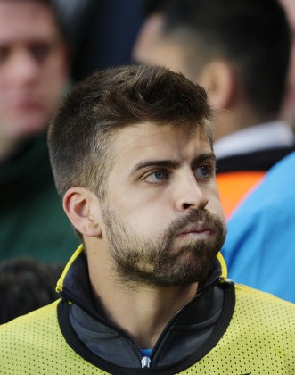 Gerard Pique Fc Barcelona Puffs Out Editorial Stock Photo - Stock Image ...