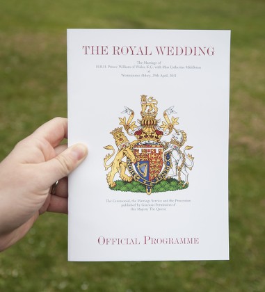 Royal Wedding Program Prince William Princess Editorial Stock Photo ...