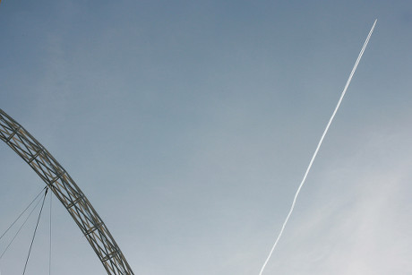 Vapour Trail Passing Plane Flies Over Editorial Stock Photo - Stock ...