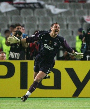 Liverpools Jerzy Dudek Celebratesn Full Time Editorial Stock Photo ...