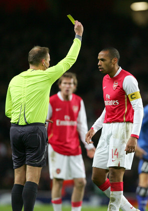 Thierry Henry Arsenal Receives Yellow Card Editorial Stock Photo ...