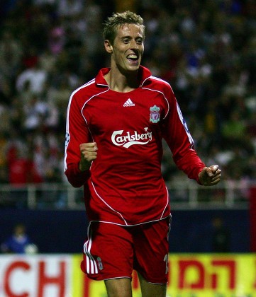 Peter Crouch Liverpool Celebrates After Scoring Editorial Stock Photo ...