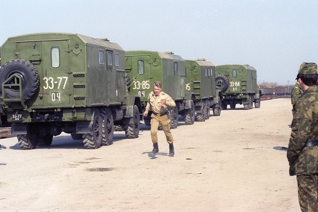 Russian Sergeant Runs Along Column Tracks Editorial Stock Photo - Stock ...