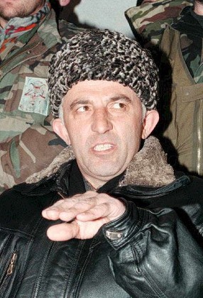 Chechen Presidential Candidate Aslan Maskhadov Gestures Editorial Stock ...