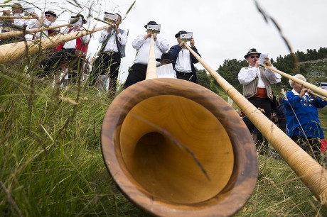 200 Alphorn Players Perform During 14th Editorial Stock Photo - Stock ...