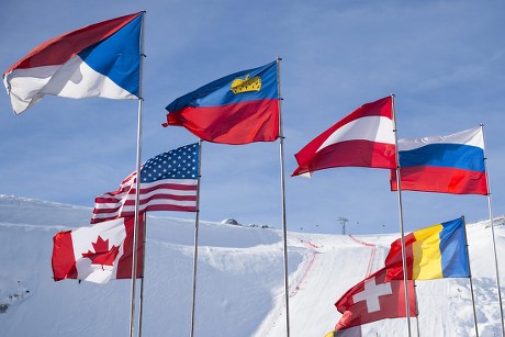 Flags Pictured Finish Area Fis Alpine Editorial Stock Photo - Stock ...
