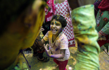 Disabled Indian Children Faces Smeared Powdered Editorial Stock Photo ...