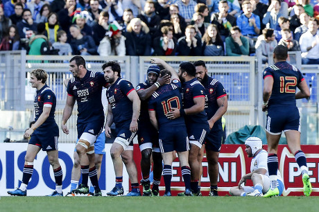 French Players Celebrates After Scoring Try Editorial Stock Photo ...