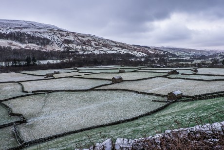 Dry Stone Walls Stone Barns Light Editorial Stock Photo - Stock Image ...