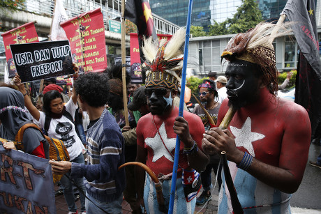 West Papuan Activists Wear Koteka Traditional Editorial Stock Photo ...