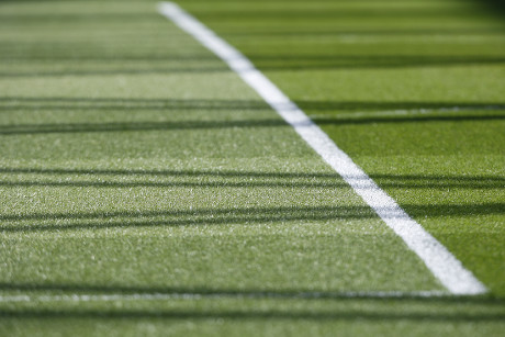 Grass Pitch Painted Lines Shadows Arsenals Editorial Stock Photo ...