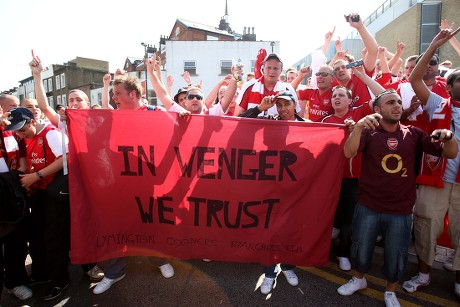 Arsenal Fans Form Protest Outside Emirates Editorial Stock Photo ...