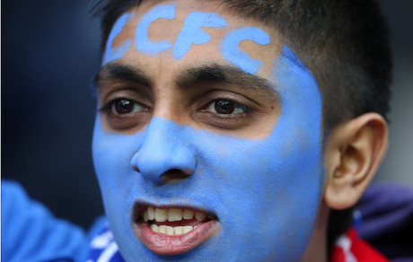 Cardiff City Fan Painted Face United Editorial Stock Photo - Stock ...