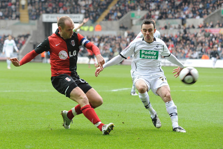 Fulham Captain Danny Murphy Shoots Over Editorial Stock Photo - Stock ...