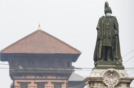 Pollution Mask Adorns Statue Late Juddha Editorial Stock Photo - Stock ...