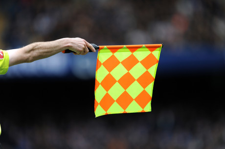 Assistant Referee Signals Offside His Flag Editorial Stock Photo ...