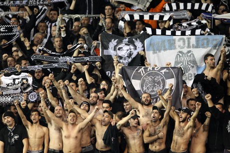 Bare Chested Paok Salonika Fans Chant Editorial Stock Photo - Stock ...