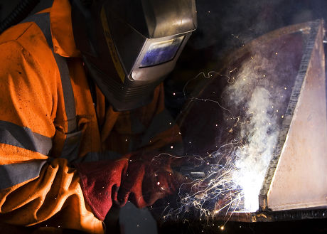 Employee Offshore Waterman Welds Two Pieces Editorial Stock Photo ...