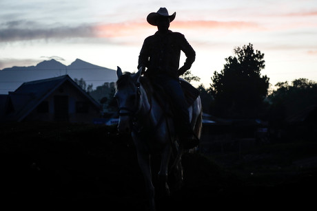 Filipino Cowboy Silhouetted After Kaamulan Rodeo Editorial Stock Photo ...