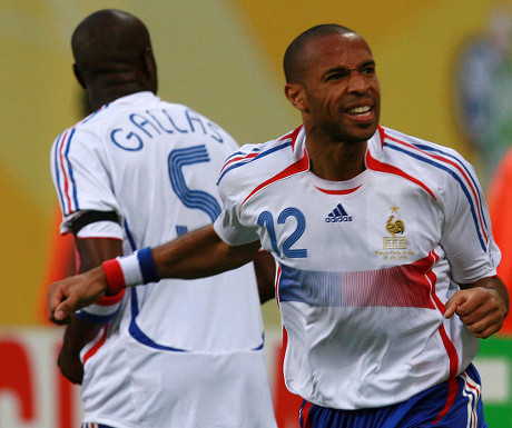Thierry Henry France Celebrates After Scoring Editorial Stock Photo ...