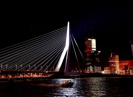 Composite Photo Shows Erasmus Bridge Erasmusbrug Editorial Stock Photo ...