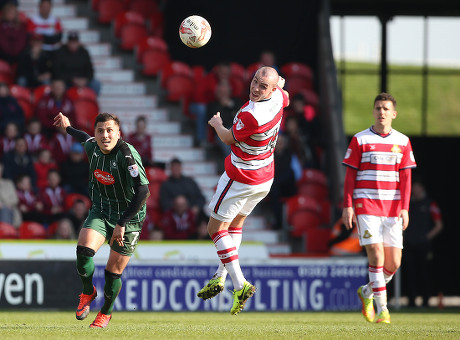 Doncaster Rovers Luke Mccullough Challenges Ariel Editorial Stock Photo ...