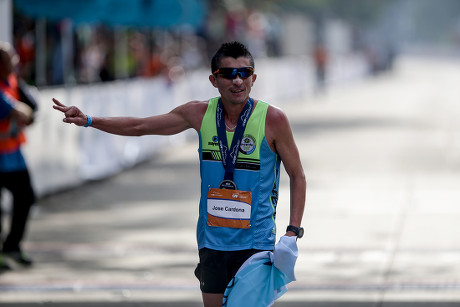 Colombian Runner Jose Cardona Crosses Finish Editorial Stock Photo ...