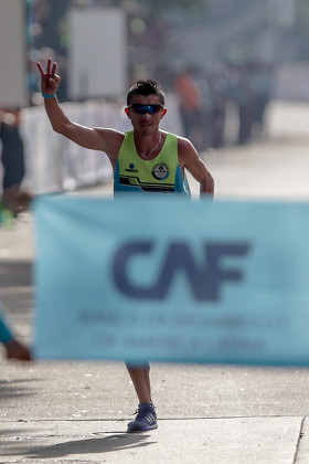 Colombian Runner Jose Cardona Crosses Finish Editorial Stock Photo ...