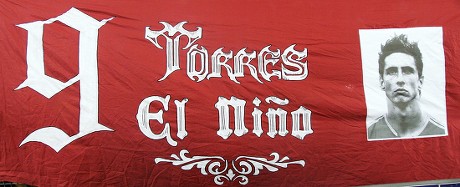 Liverpool Fans Display Fernando Torres Banner Editorial Stock Photo ...