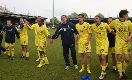 Colchester United Players Celebrate Promotion Championship Editorial ...