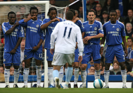 Chelsea Players Form Defensive Wall Elano Editorial Stock Photo - Stock ...