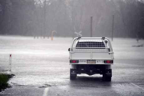 Flood Waters Block Road Between Airlie Editorial Stock Photo - Stock ...