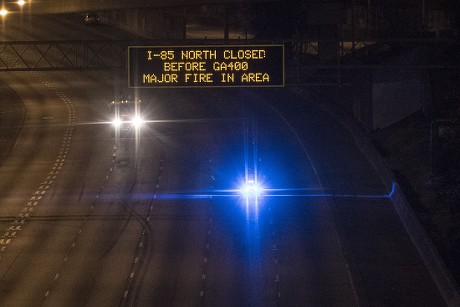Atlanta Interstate Collapse, USA - 30 Mar 2017 Stock Pictures ...