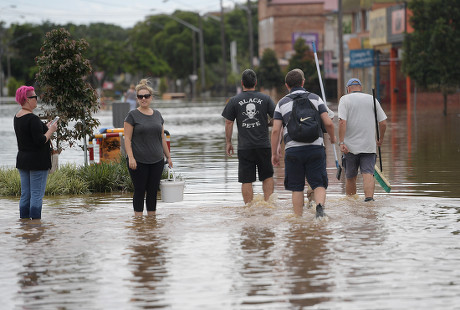 Residents Walk Through Flood Water Start Editorial Stock Photo - Stock ...