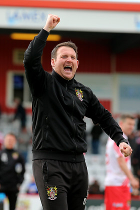 Stevenage Manager Darren Sarll Celebrates Victory Editorial Stock Photo ...