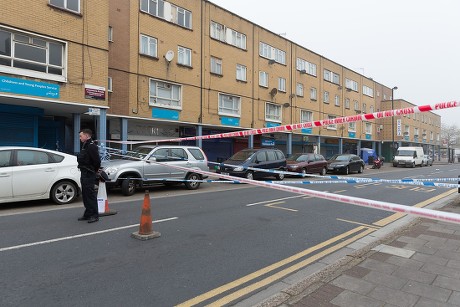 Police Officer Stands Crime Scene Police Editorial Stock Photo - Stock ...