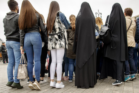 Young Women Standing On Tiptoe Wearing Editorial Stock Photo - Stock ...