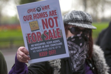 Social Housing Campaigners Hold Protest Outside Editorial Stock Photo ...