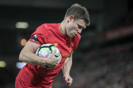 James Milner Captain Liverpool Collects Ball Editorial Stock Photo ...