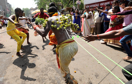 Hindu Devotee Iron Hooks Piercing His Editorial Stock Photo - Stock ...