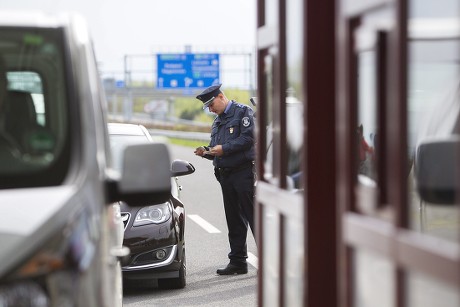Hungarian Border Police Officer Checks Travel Editorial Stock Photo ...