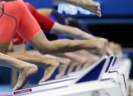 Swimmers Dive Off Blocks Mens 1500m Editorial Stock Photo - Stock Image ...