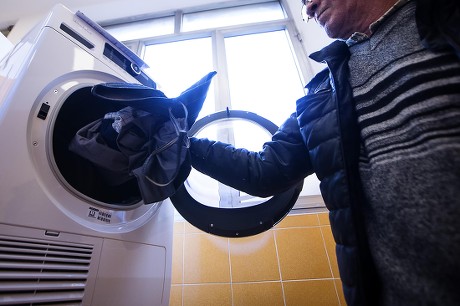 Man Fills Dryer Clothes Papa Francesco Editorial Stock Photo - Stock ...