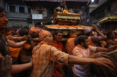 Nepalese People Carry Ceremonial Palanquin While Editorial Stock Photo ...