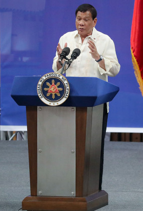 Filipino President Rodrigo Duterte Speaking During Editorial Stock ...