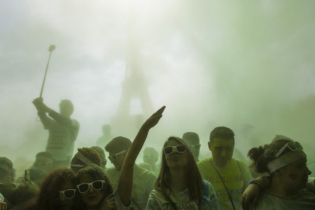 People Throw Colourful Chalk Powder Air Editorial Stock Photo - Stock ...