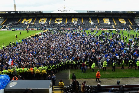 Pompey Fans Crowd On Pitch Waiting Editorial Stock Photo - Stock Image ...