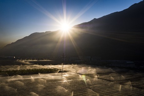 Photo Taken Drone Sun Rising Water Editorial Stock Photo - Stock Image ...